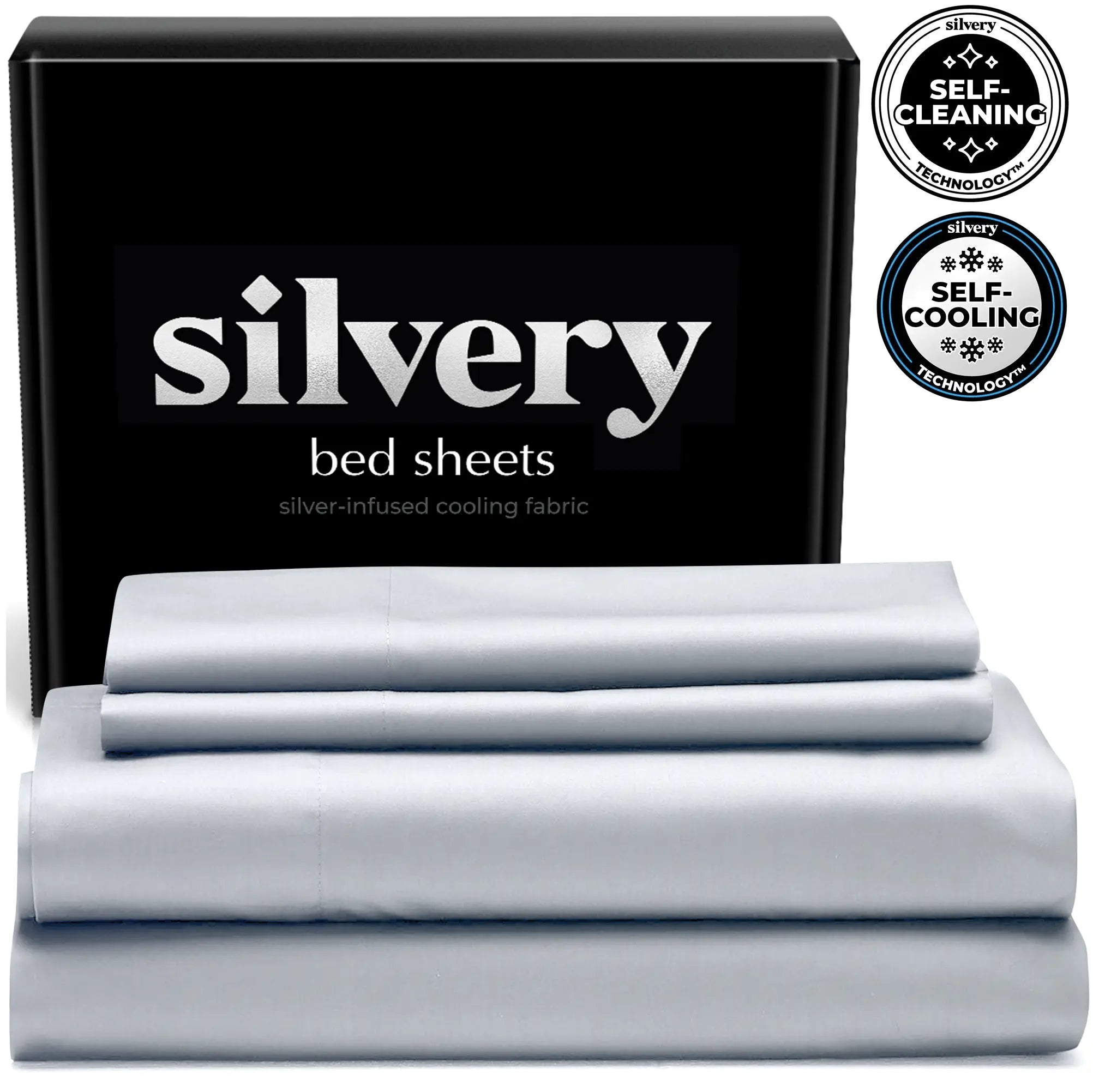 Silver Infused Bed Sheets NASA Inspired Self Cleaning Cooling Silver Infused Bed Sheets NASA Inspired Self Cleaning Cooling